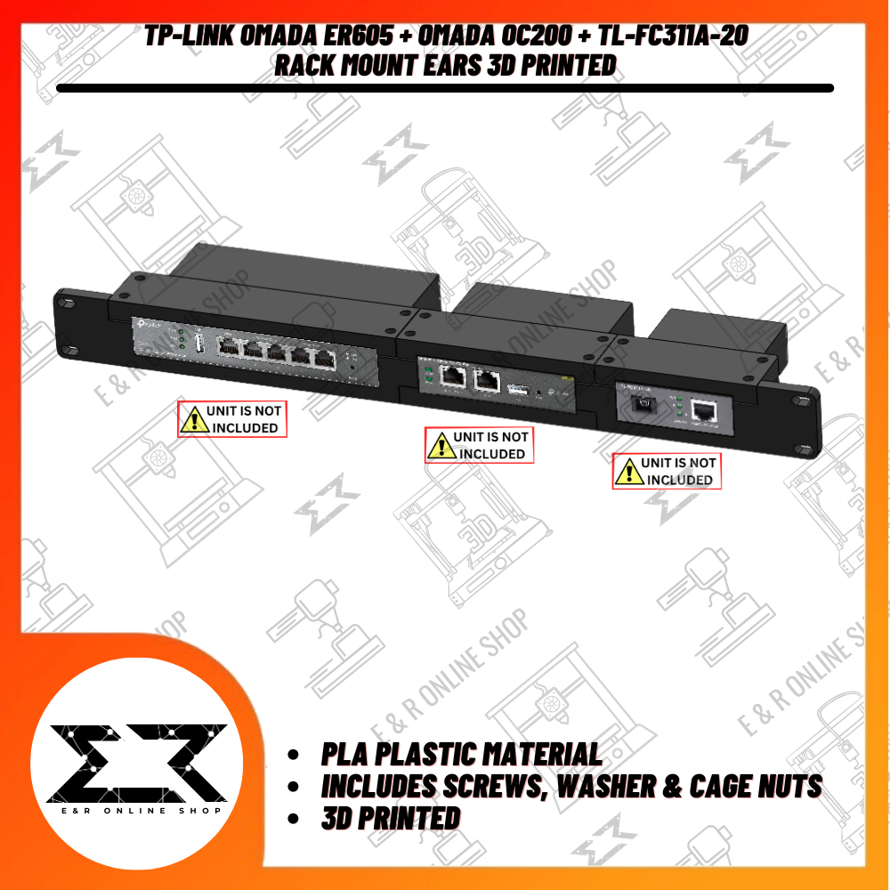 TP-L1NK Omada ER605 + Omada OC200 + TL-FCTL-FC311A-20 Rack Mount Ears ...