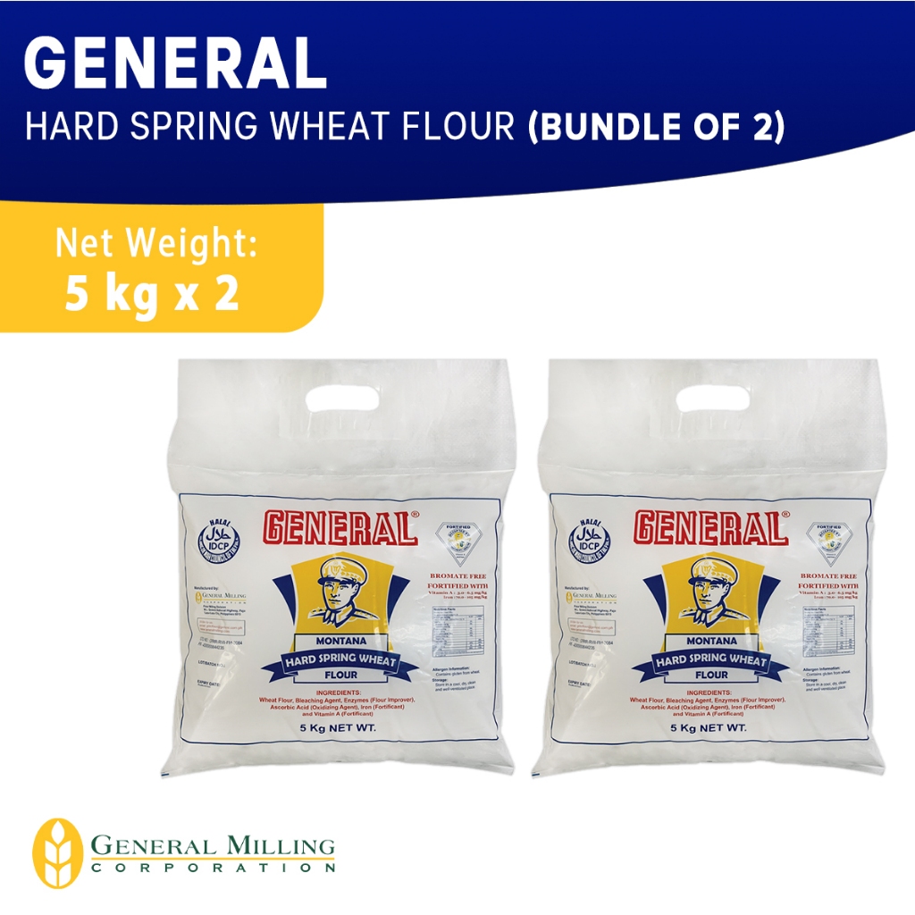General Montana Hard Spring Wheat Flour 5kg (Bundle of 2) | Shopee ...