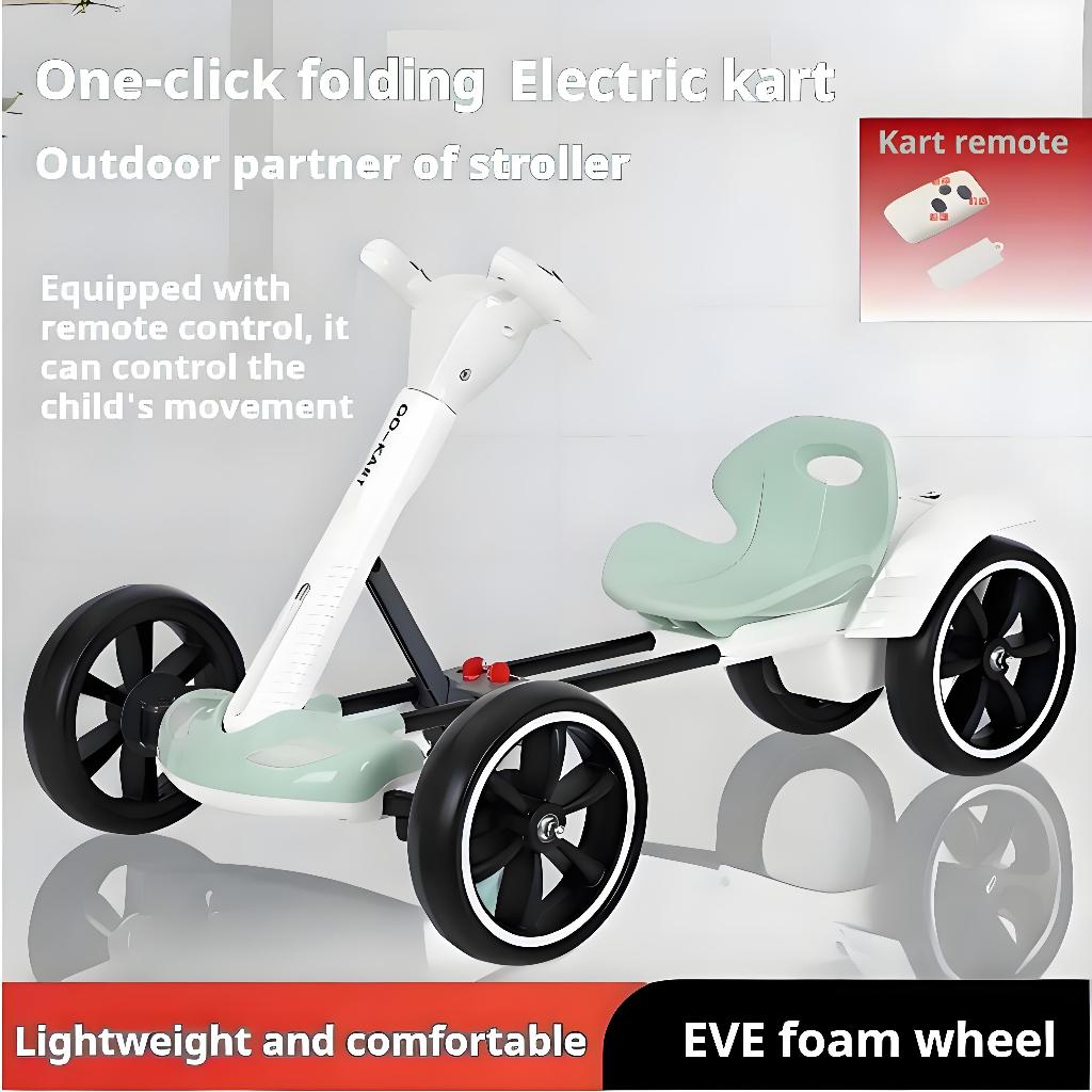 Foldable Electric Go Kart for Kids w/ Remote Control, EVE Foam Wheels ...