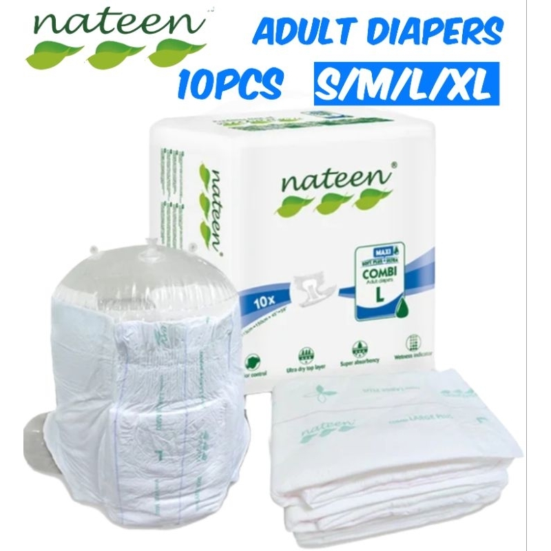 Adult Diapers Nateen Combi Maxi Incontinence Diaper Taped & Pants S-M-L ...
