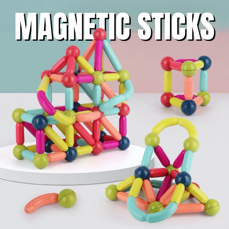 Magnetic Building Sticks 128pcs | Shopee Philippines