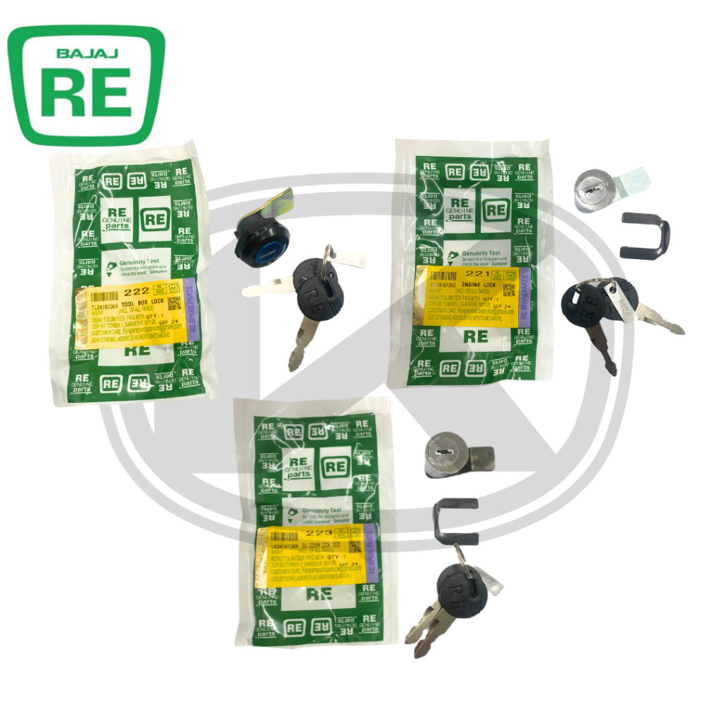 Bajaj RE #221 222 223 Engine Lock Tool Box Lock Oil Cover Lock ...