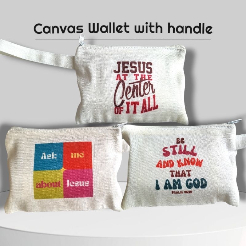 Canvas Wallet Pouch 6 x 4 inches with Handle Christian Items Bible ...