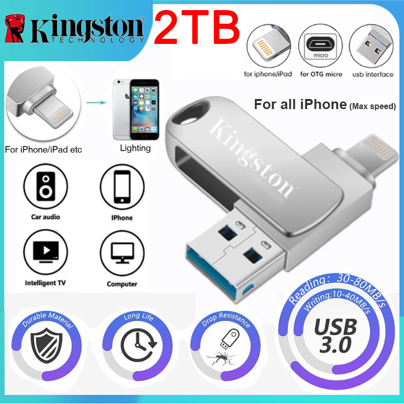 OTG Usb Flash Drive 256GB 512GB 1TB Pendrive for iPhone 14/13/12/11/X/8 ...