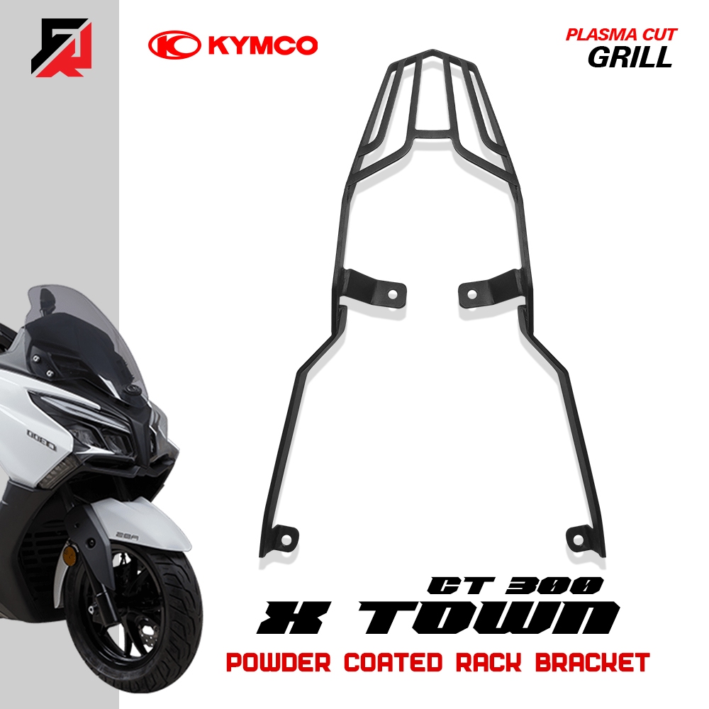 KYMCO XTOWN CT 300/TOPBOX BRACKET/BLACK POWDER COATED/LIFETIME WARRANTY ...