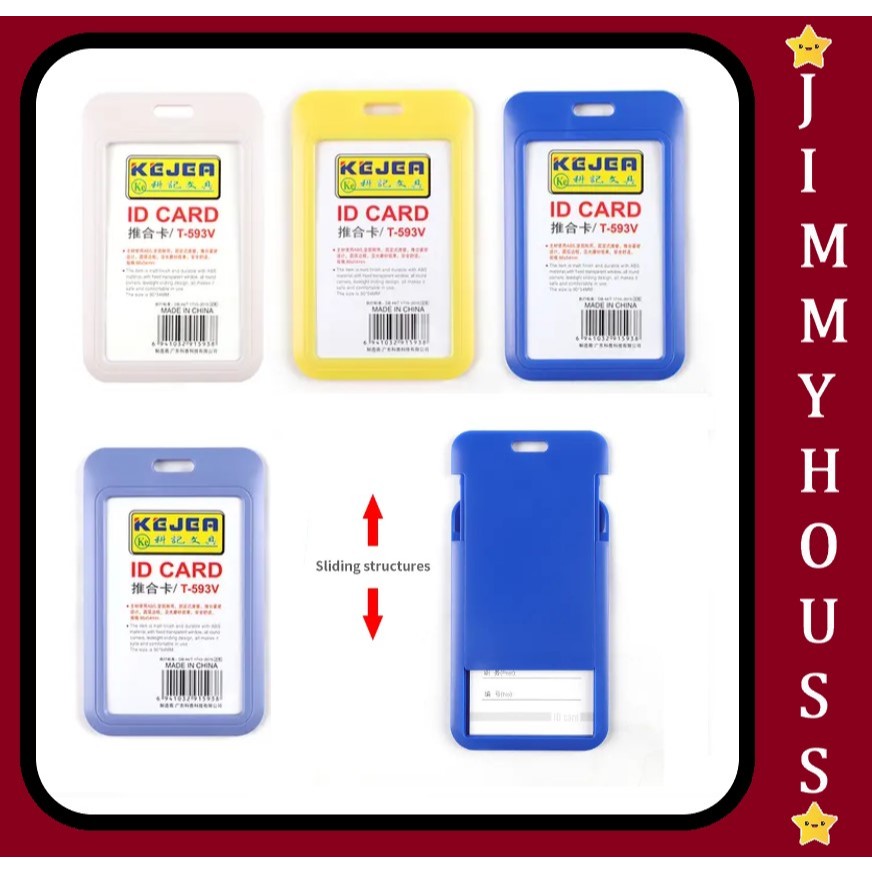 Solid Color Card Holder Name Tag Slide Design Student ID Card Holder ...