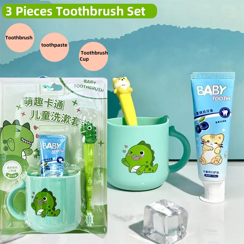 Kid Toothbrush and Toothpaste Kit with Toothpaste Soft Bristle ...