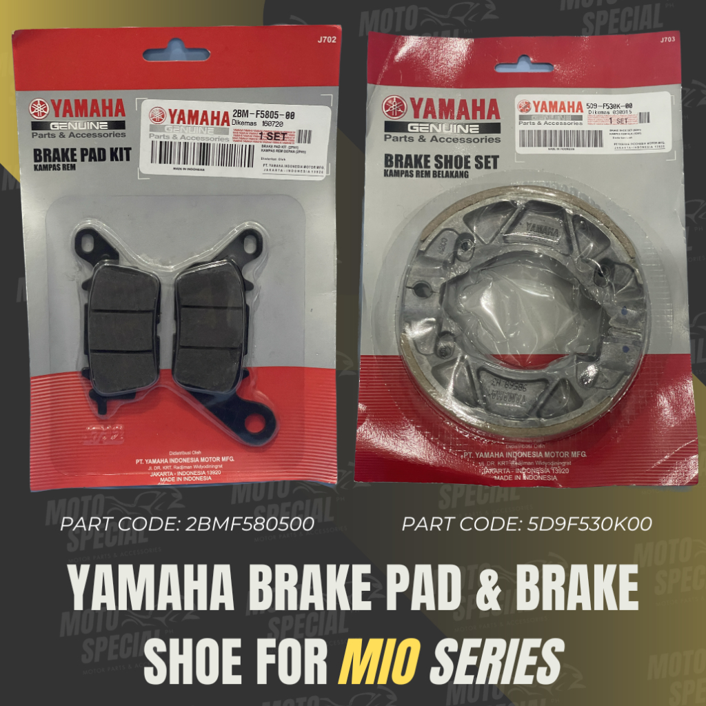 Yamaha Brake Pad & Brake Shoe Set for MIO GEAR / MIO GRAVIS / MIO SOUL ...