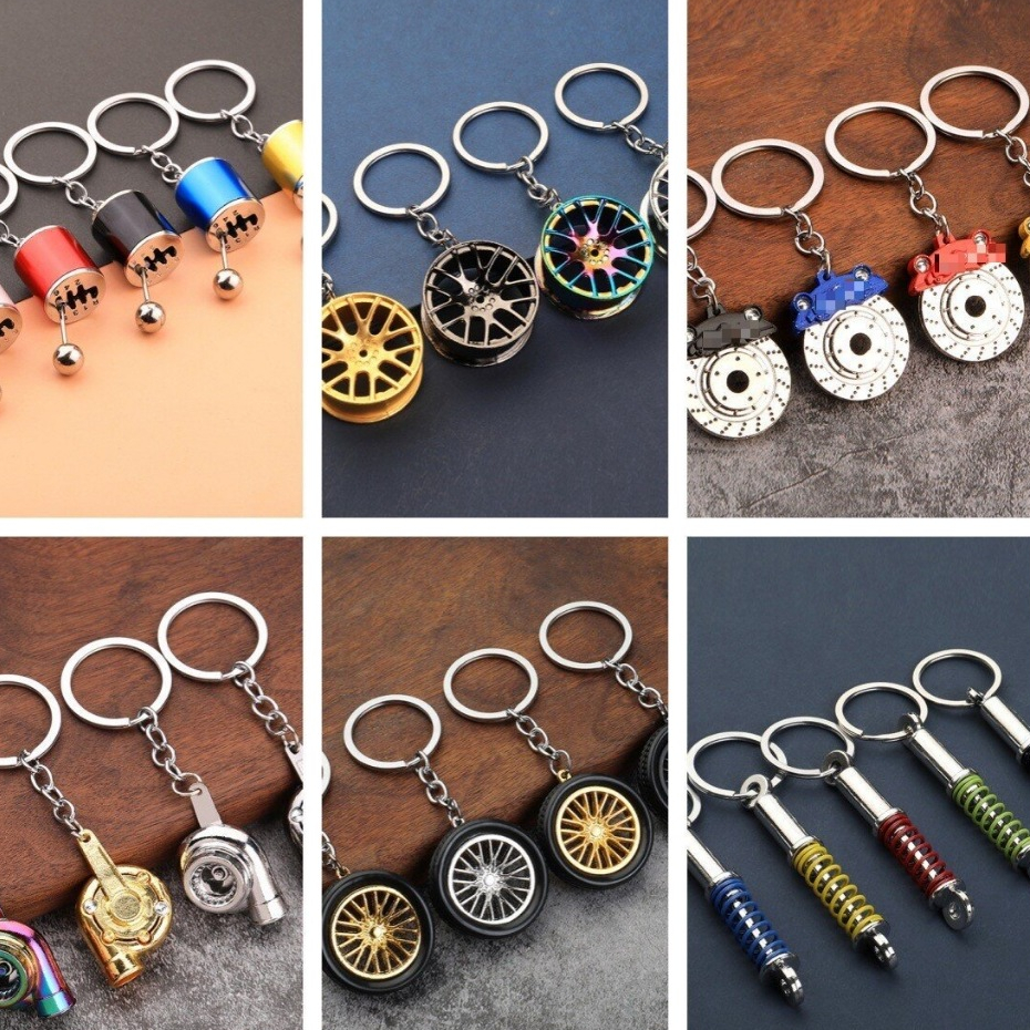 Creative Metal Keychain/Turbo/Gear/Wheel Hub/Brake/Disc Shock Absorber ...