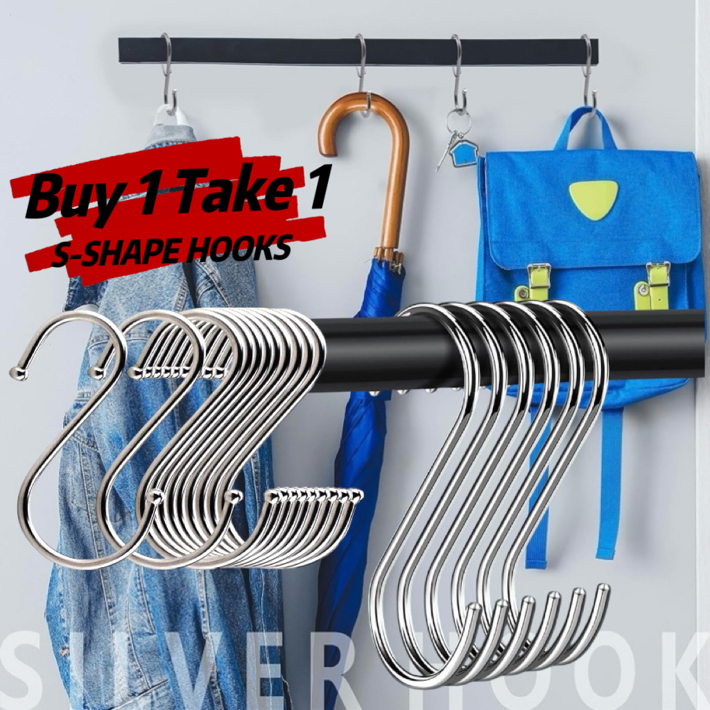 S Hook stainless s shape hook for wall s hanger hook for sari sari ...