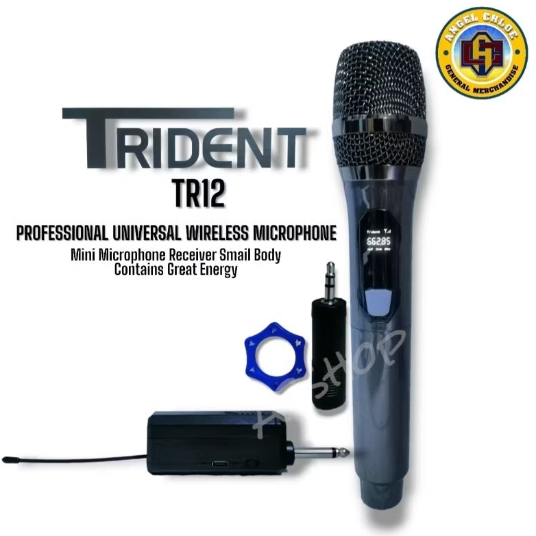 TRIDENT TR12 PROFESSIONAL UNIVERSAL WIRELESS MICROPHONE | Shopee ...