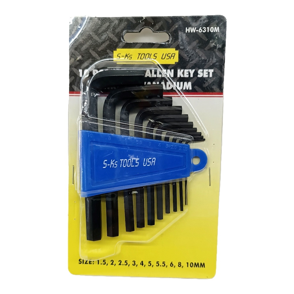 S-ks Tools USA Short Arm Allen wrench Set Inches 1/16 - 1/4 HW-6308S ...