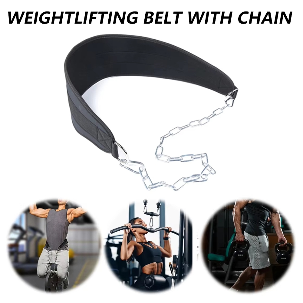Pull-up Belt Weighted Dip Belt with Chain Weightlifting Back Support ...