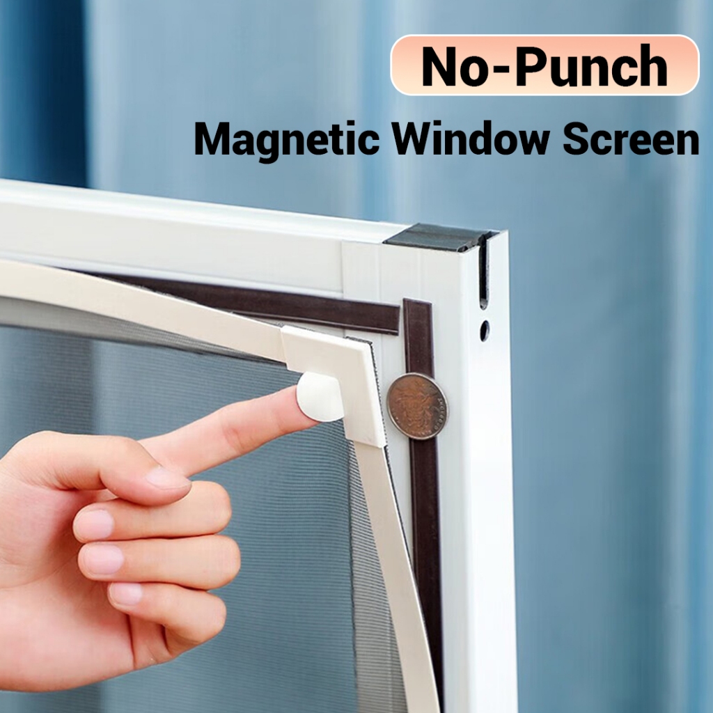 Magnetic Screen Window with Frame DIY Anti Mosquito Screen Net for ...