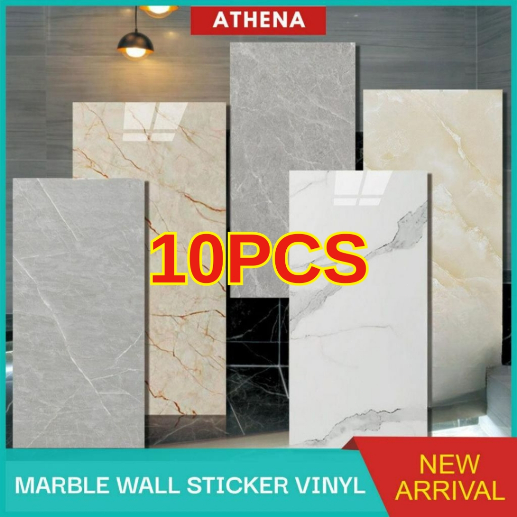 10pcs 30x60cm Marble Wallpaper Kitchen Bathroom Walls Backsplash ...