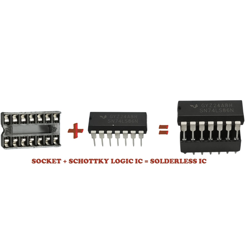 SCHOTTKY LOGIC IC 14-PIN with DIP IC SOCKET SOLDER TYPE ADAPTER 2.54mm, SOLDERLESS IC | Shopee ...