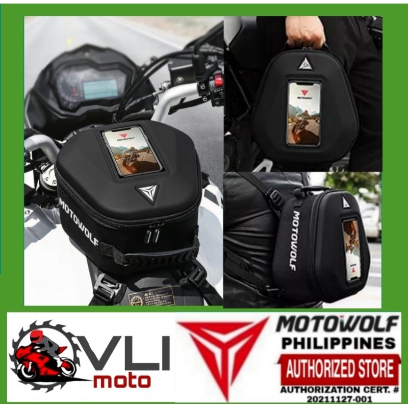 ORIGINAL MOTOWOLF MULTI PURPOSE TANK BAG WITH WATERPROOF COVER [0702 ...