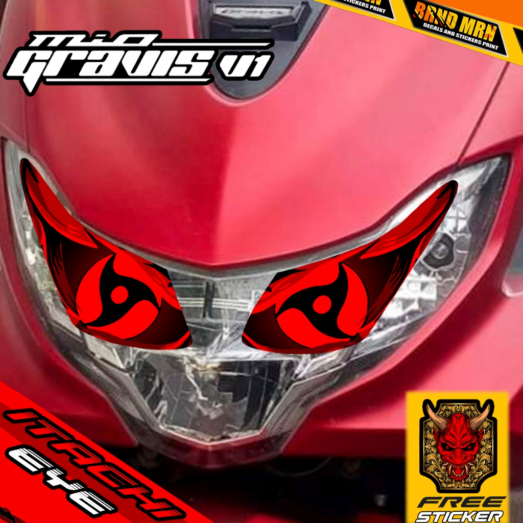 YAMAHA MIO GRAVIS V1 SHARINGAN EYE DECAL STICKER TINT PROTECTOR ...