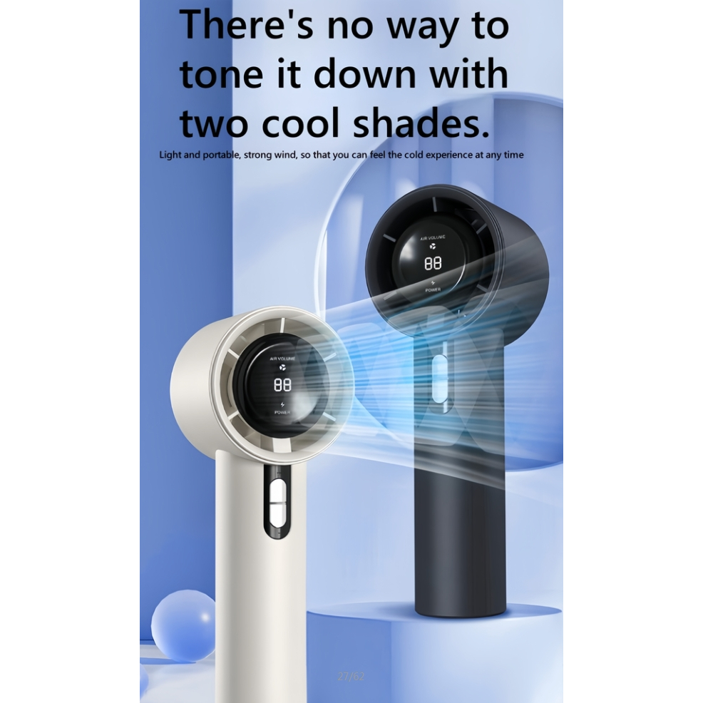 Portable Handheld Fan Adjustable Speed Turbo Mini Fan Rechargeable ...