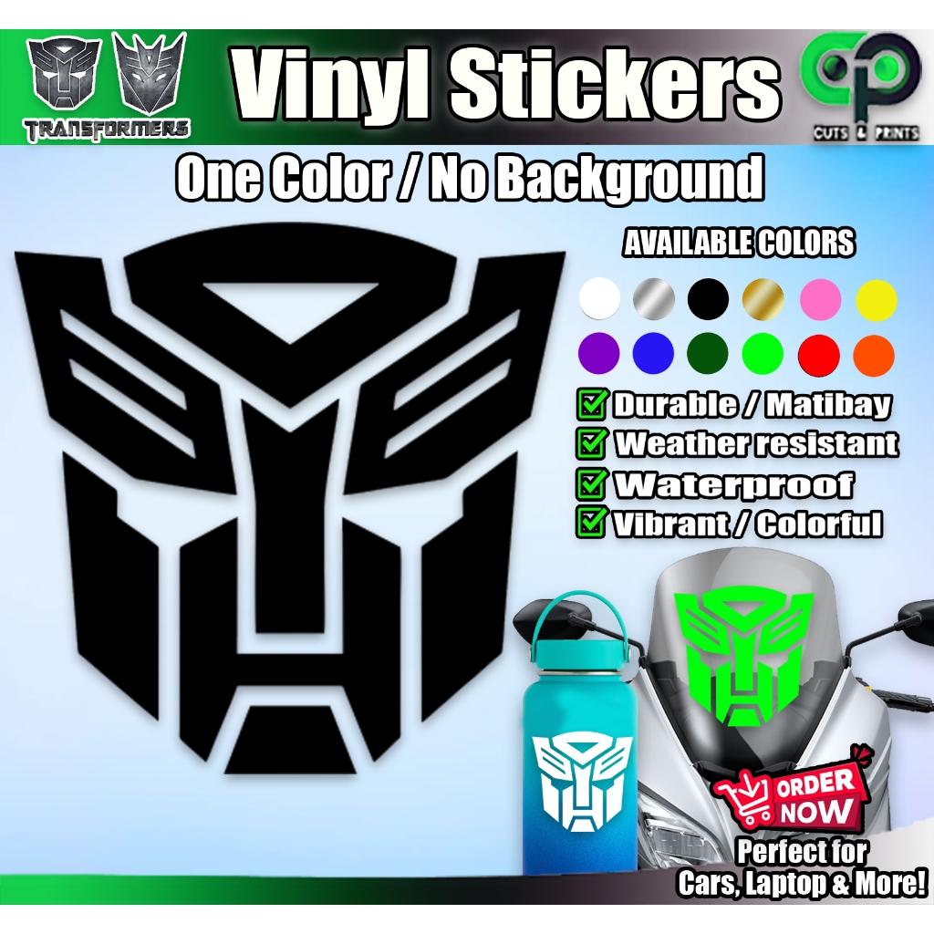 Transformers Logo 001 - Vinyl Sticker (For Laptop, Motorcycle, Car, Etc ...