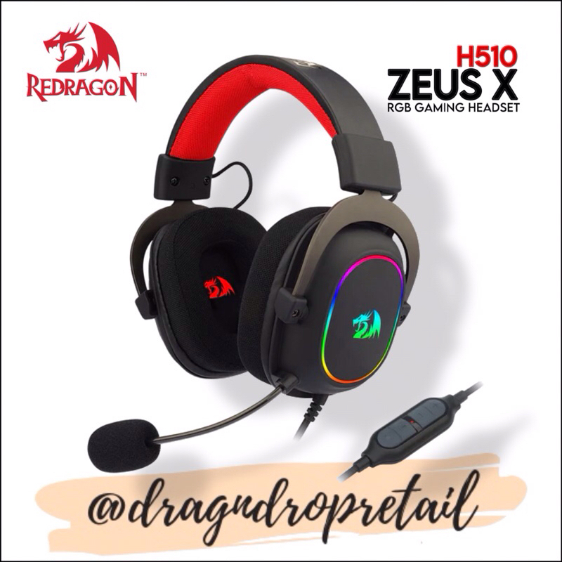 Redragon H510 Zeus X RGB Wired Gaming Headset with Noise Cancelling ...