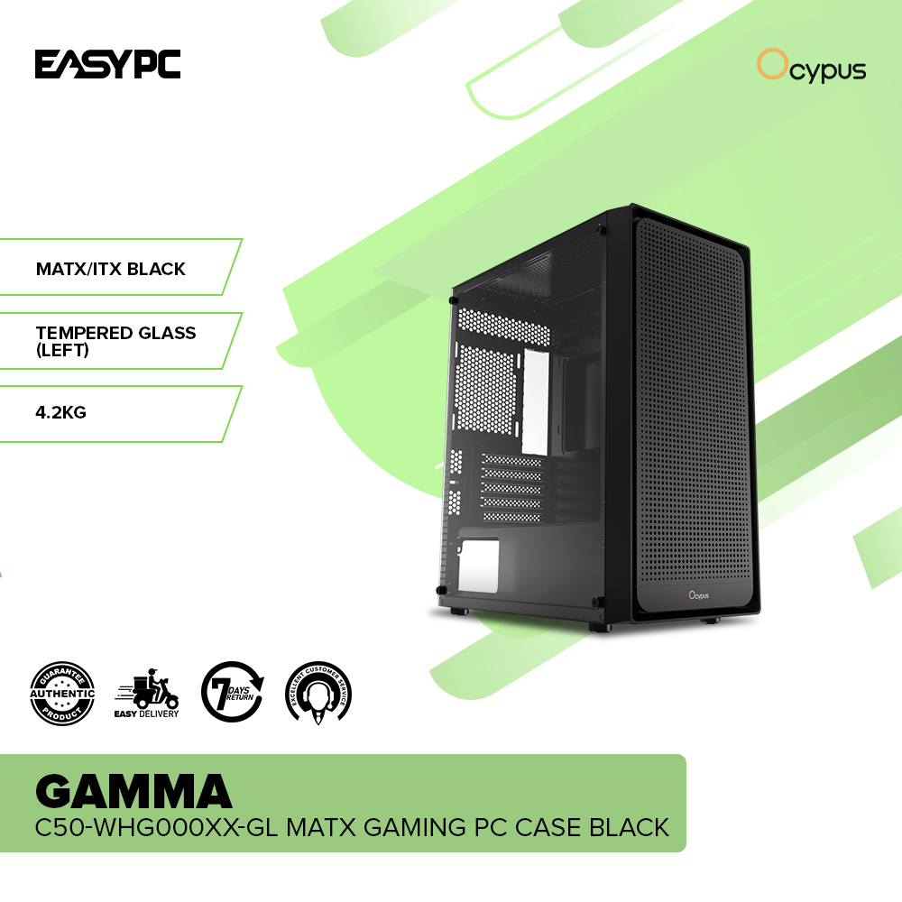 EasyPC | Ocypus Gamma C50-BKG000XX-GL MATX Gaming PC Case Black ...
