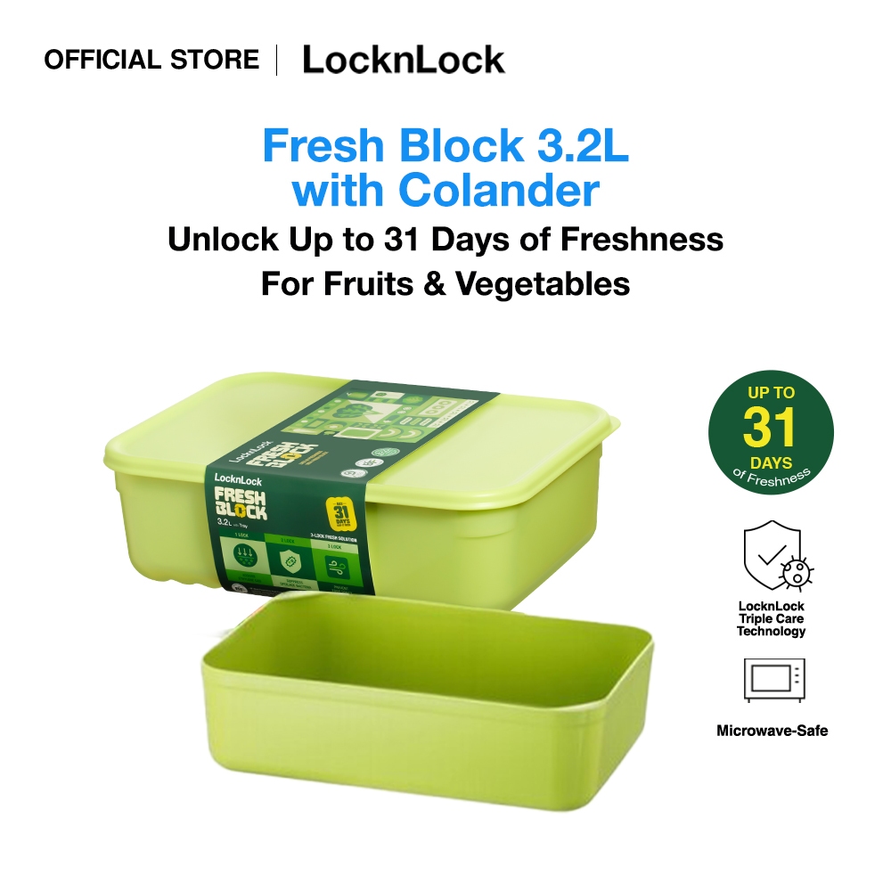 LocknLock Fresh Block 3.2L w/ Colander | Food Keeper for Fruits ...
