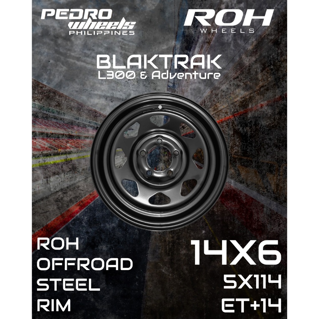 ROH Steel Rim 5x114 14x6 et+14 for l300 & Adventure 1pc | Shopee ...