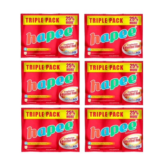 Hapee Toothpaste Explosive Menthol Red Triple Pack 30g 6s | Shopee ...