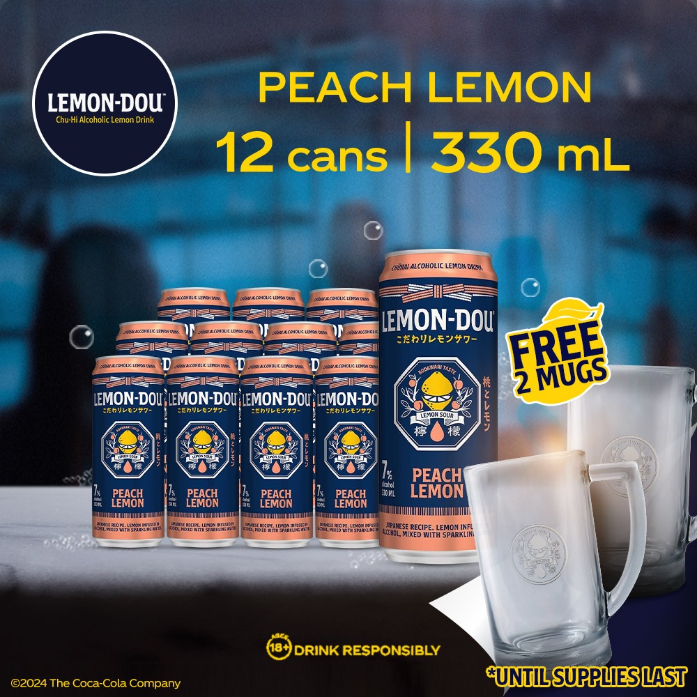 Lemon-Dou Peach Lemon 330mL 7% Alcohol Chu-hi - Pack of 12 | Shopee ...