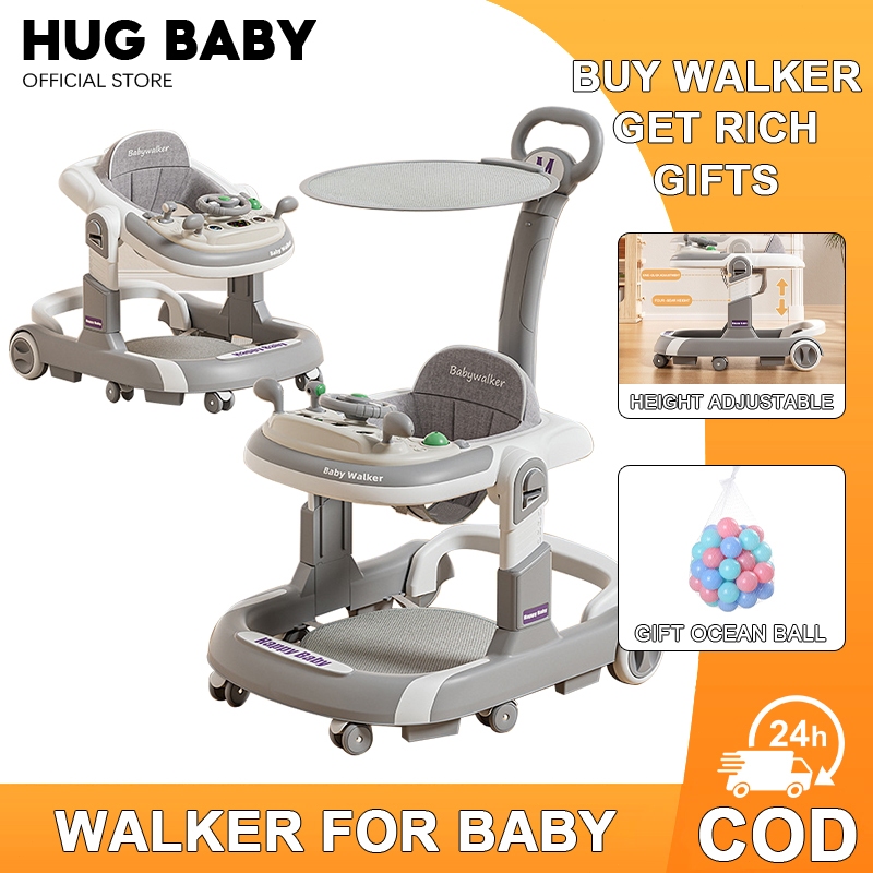 HUG Baby Walker for Baby With Push Handle 3in1 Toddler Trolley With ...