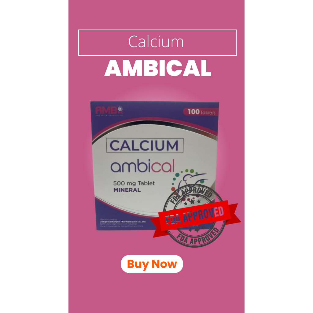 AMBICAL (Calcium) 500mg 100 Tablets | Shopee Philippines
