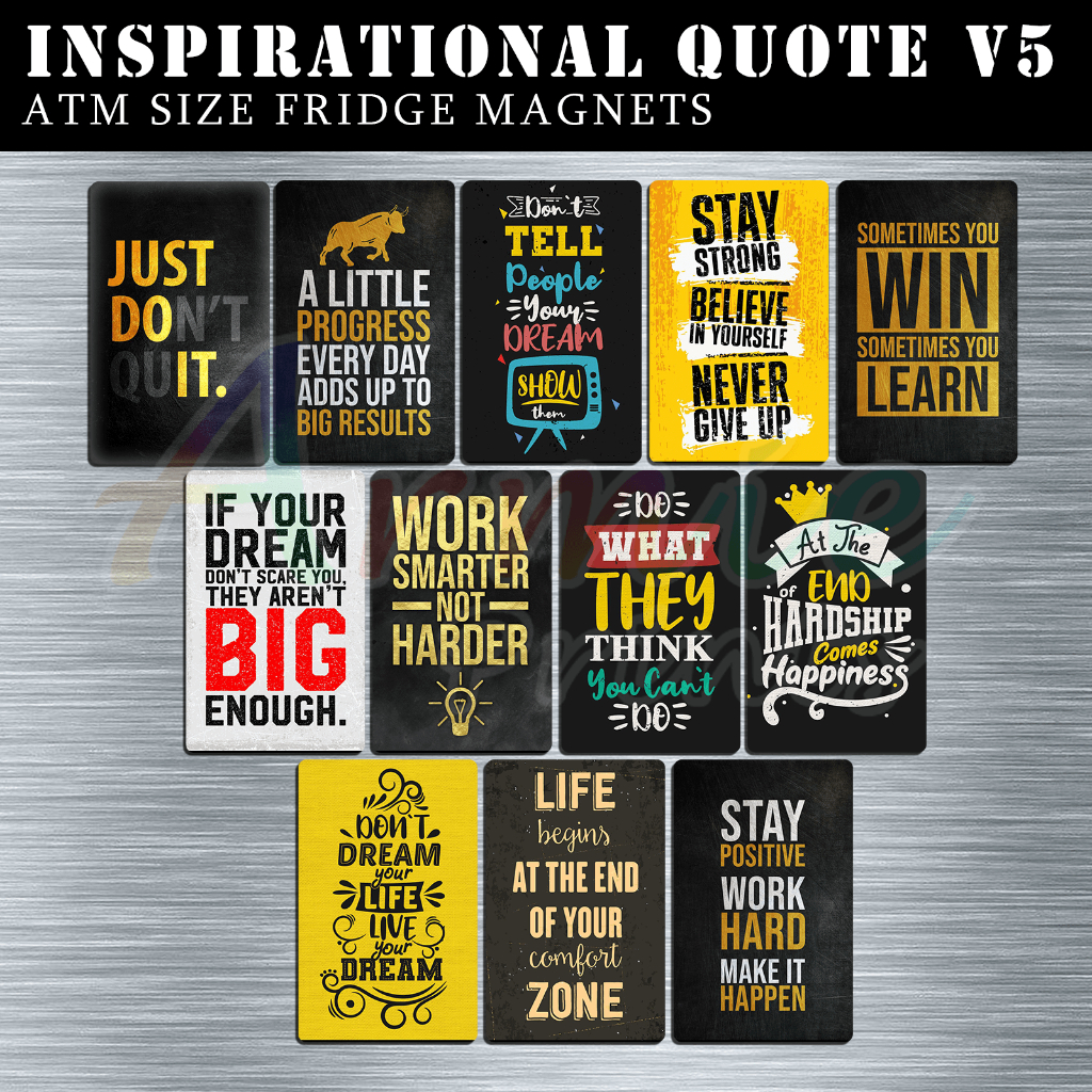 Inspirational, Positive Vibes and Motivational Quotes ATM Size Ref ...