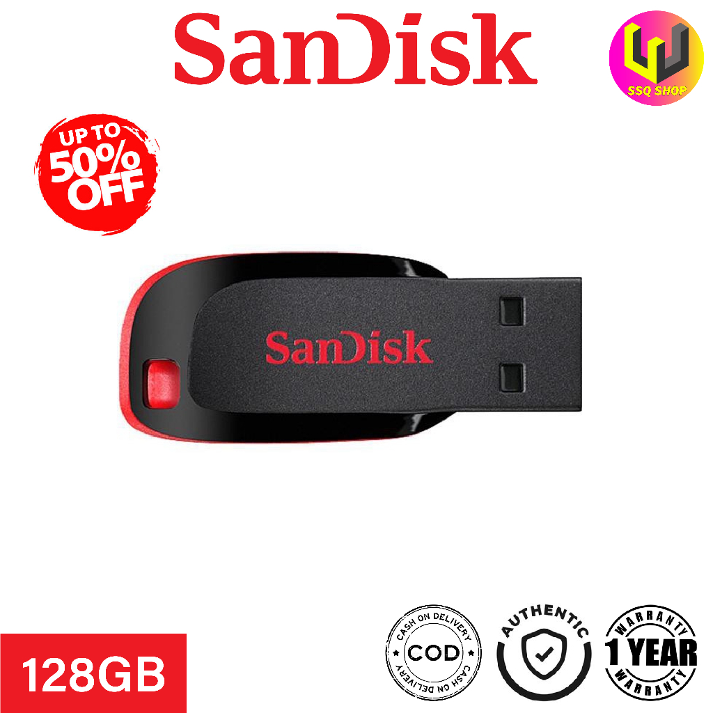 Sandisk Cruzer Blade 128GB SDCZ50 USB 2.0 (Authentic) | Shopee Philippines