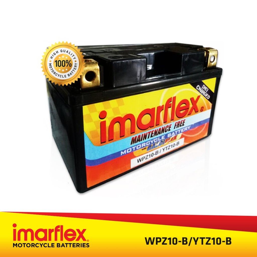 Imarflex Battery: WPZ10-B/YTZ10-B (Dry Charged) for Yamaha XMax , R1 ...