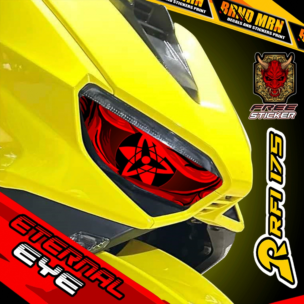 RUSI RFI 175 HEADLIGHT SHARINGAN EYE DECAL STICKER TINT PROTECTOR ...