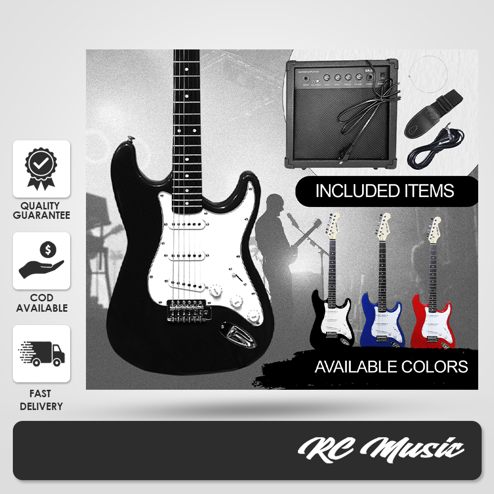 RC Music Complete Package Stratocaster Electric Guitar Set (with case ...