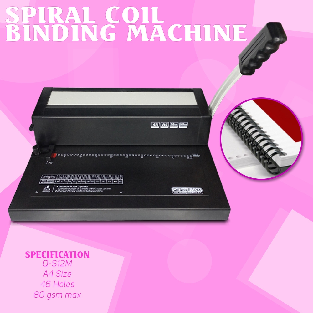 Spiral Binding Machine Q-S12M A4 Size Heavy Duty | Shopee Philippines
