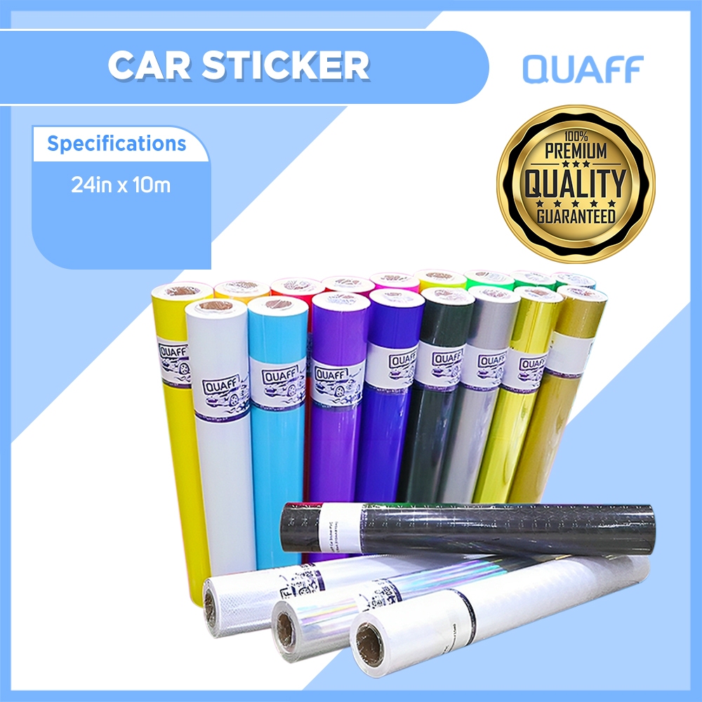 QUAFF Car Sticker Adhesive Vinyl for Motor, Window and Etc. (24 in X ...