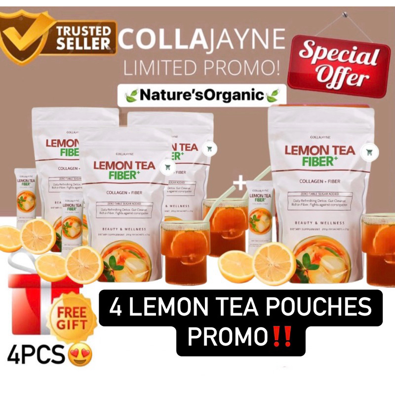 [PROMO BUNDLE]CollaJayne Lemon Tea Fiber GLUTATHIONE + COLLAGEN 10 ...