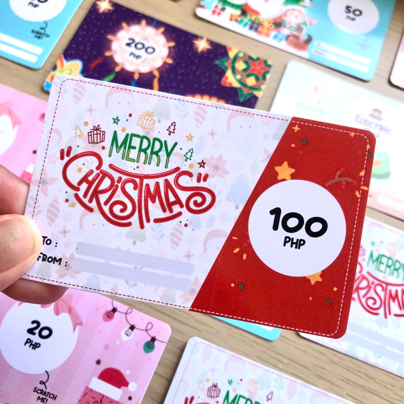SCRATCH IT GIFT CARD Christmas Theme for Christmas Party Games Minimum ...