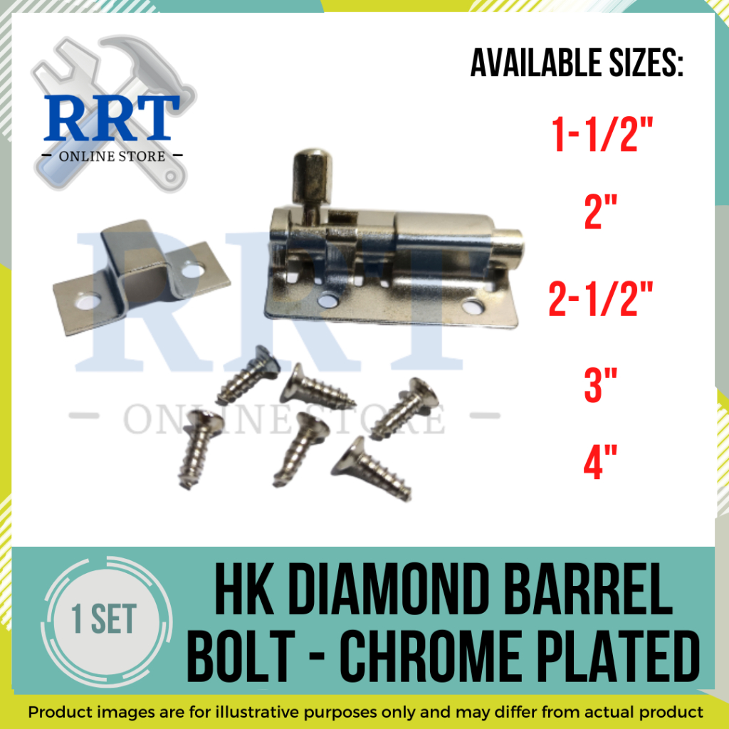 HK Diamond Barrel Bolt for Screen Doors Aluminum Doors screws included ...