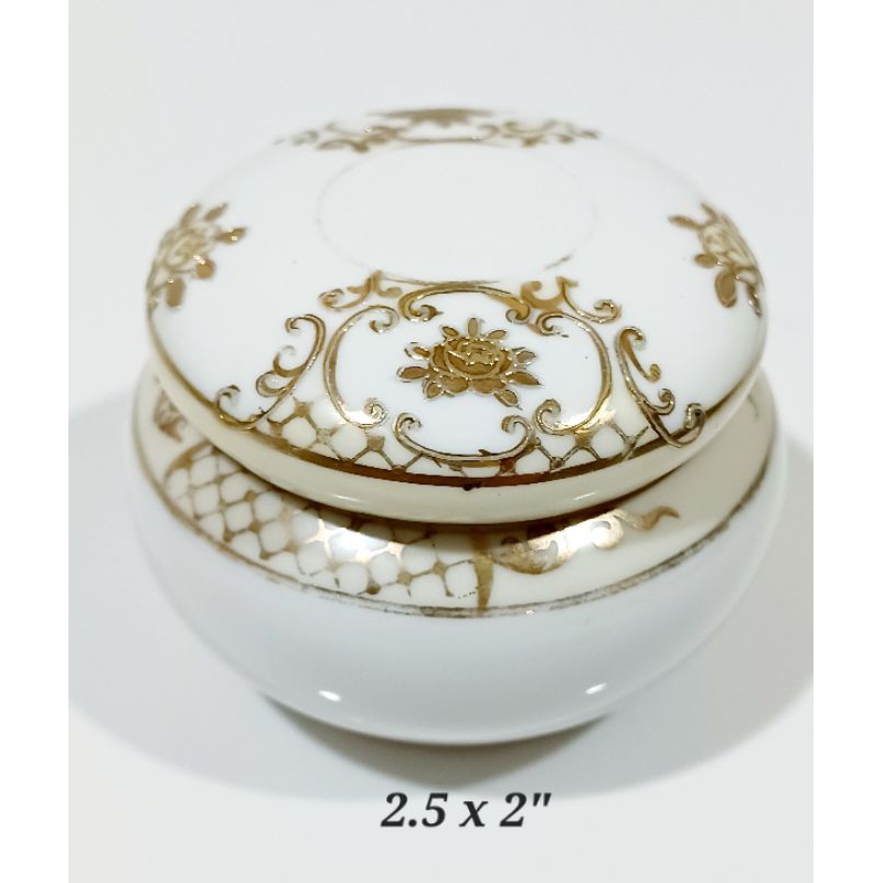 vintage mini ceramic jar with lid or cover for vanity table surplus ...