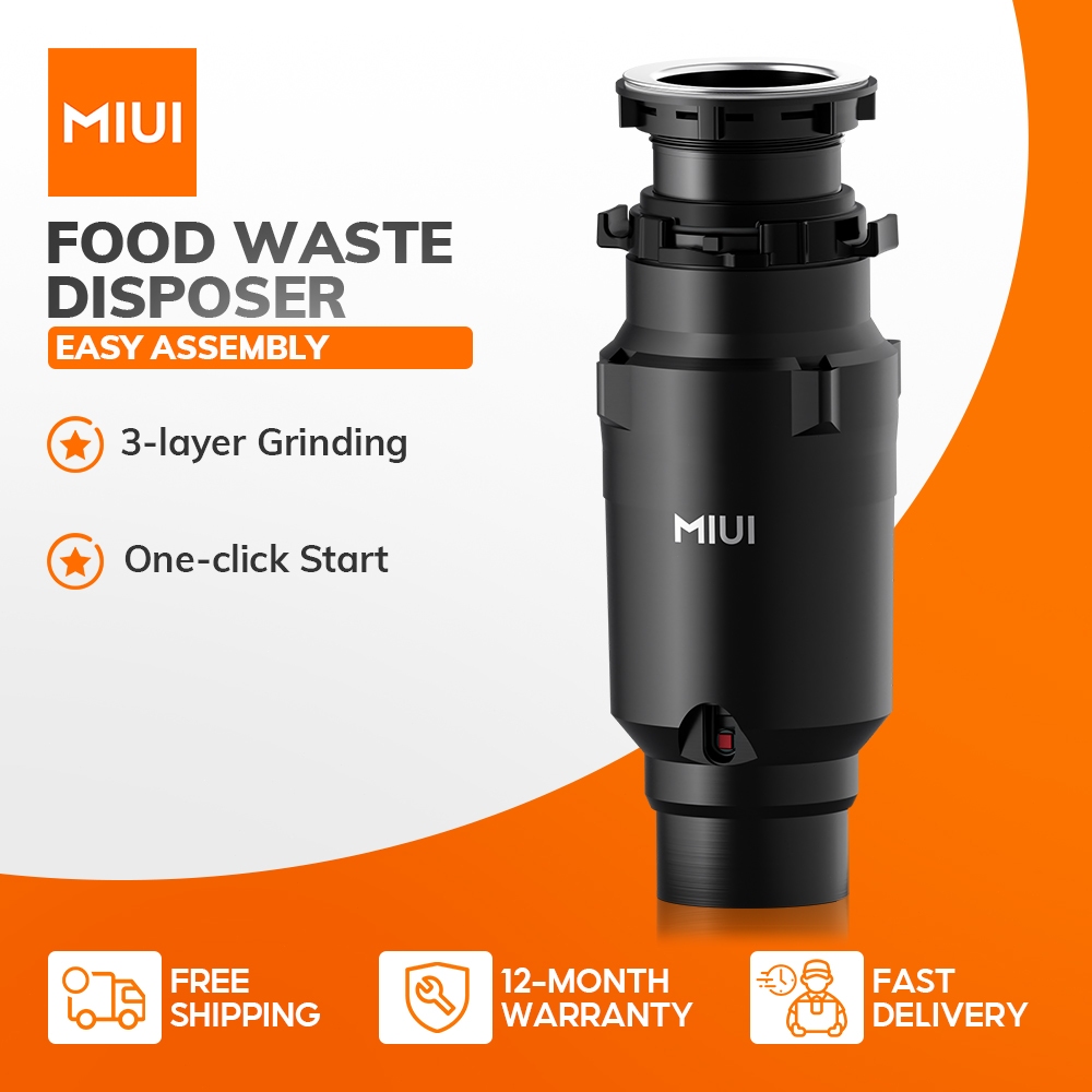 MIUI Food Waste Disposer Stainless Steel Food Garbage Sink Disposal ...