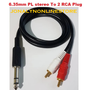 6.35mm PL Stereo Plug To 2 RCA Plug Audio Cables | Shopee Philippines