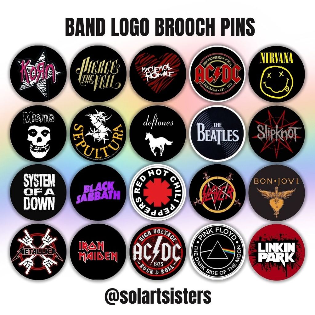 Rock Bands Button Pins | Emo Rock | Grunge | Pop punk | Classic rock ...