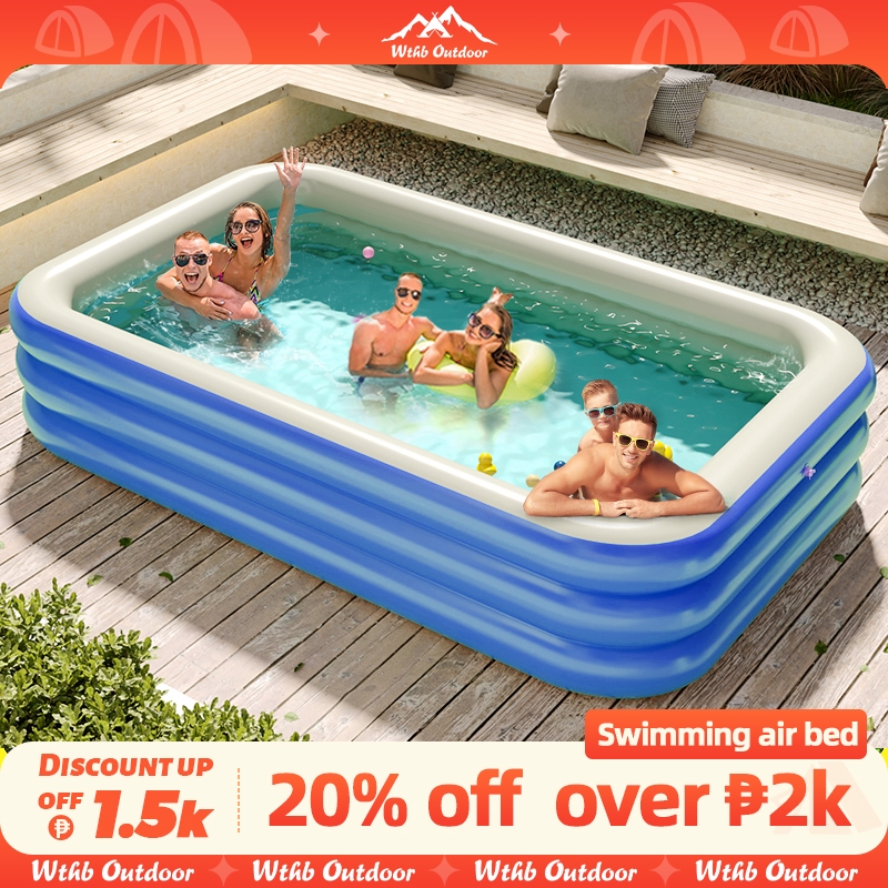 Hikeman Inflatable Swimming Pool for Kids and Adults, 305*185*60cm ...