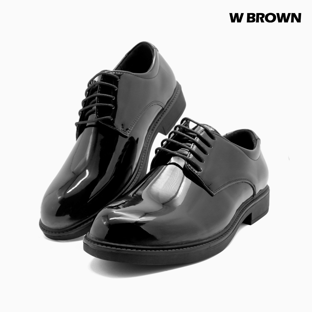W BROWN Men’s Formal Black Shoes Derby-Style Round-Toe Shoes Formal ...