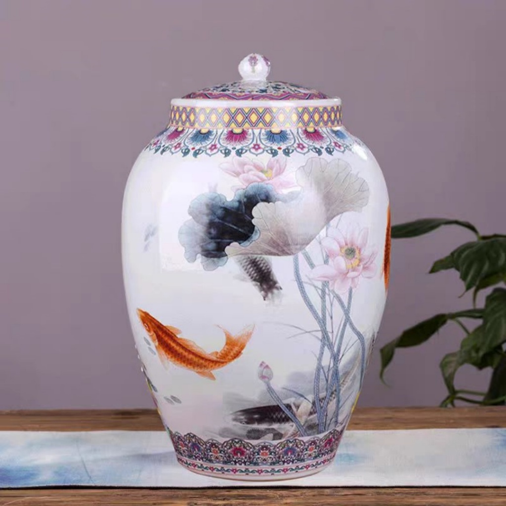 【In stock】Ceramic rice jar rice bucket rice container 25kg sealed ...