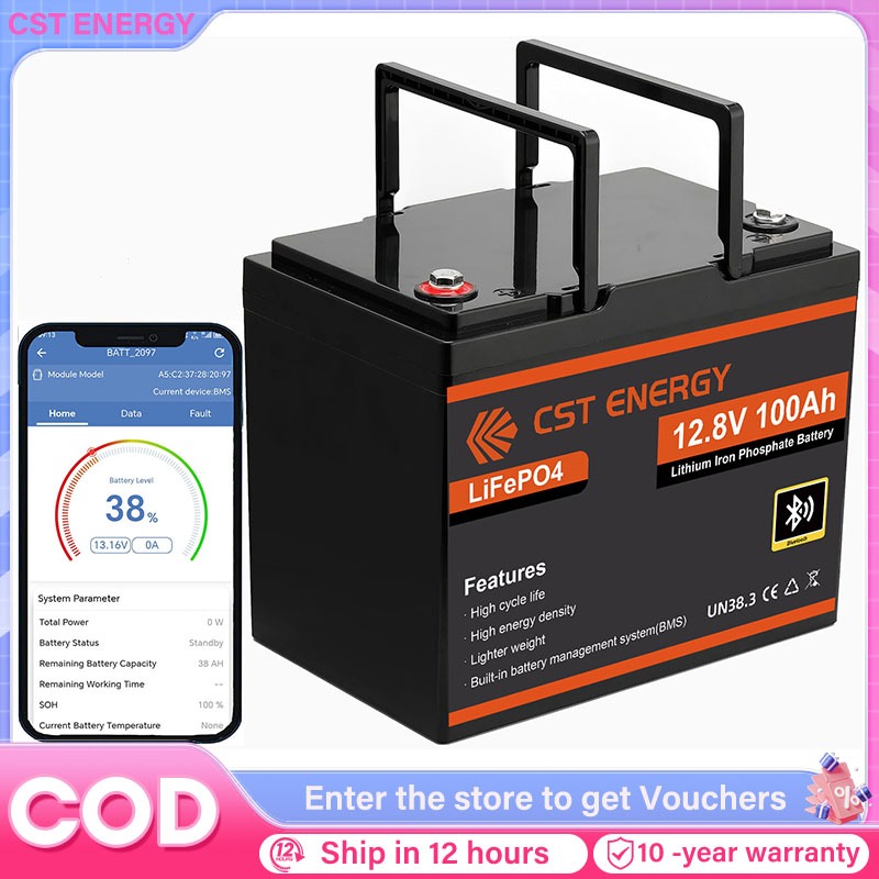 CST ENERGY LiFePO4 Battery 12V 100Ah with Bluetooth Lithium Battery ...